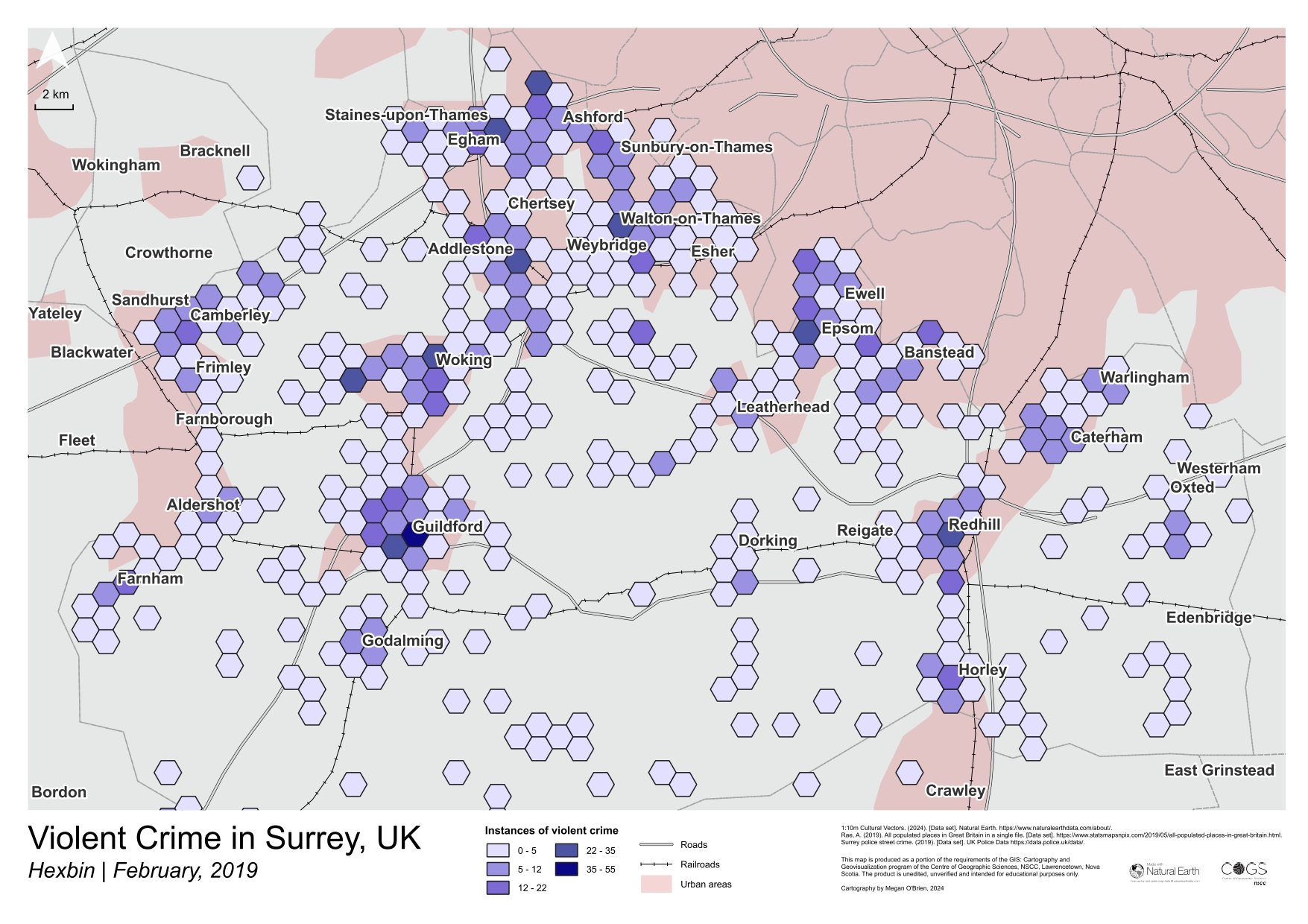 Violent Crime Analysis in Surrey, England – Megan O'Brien